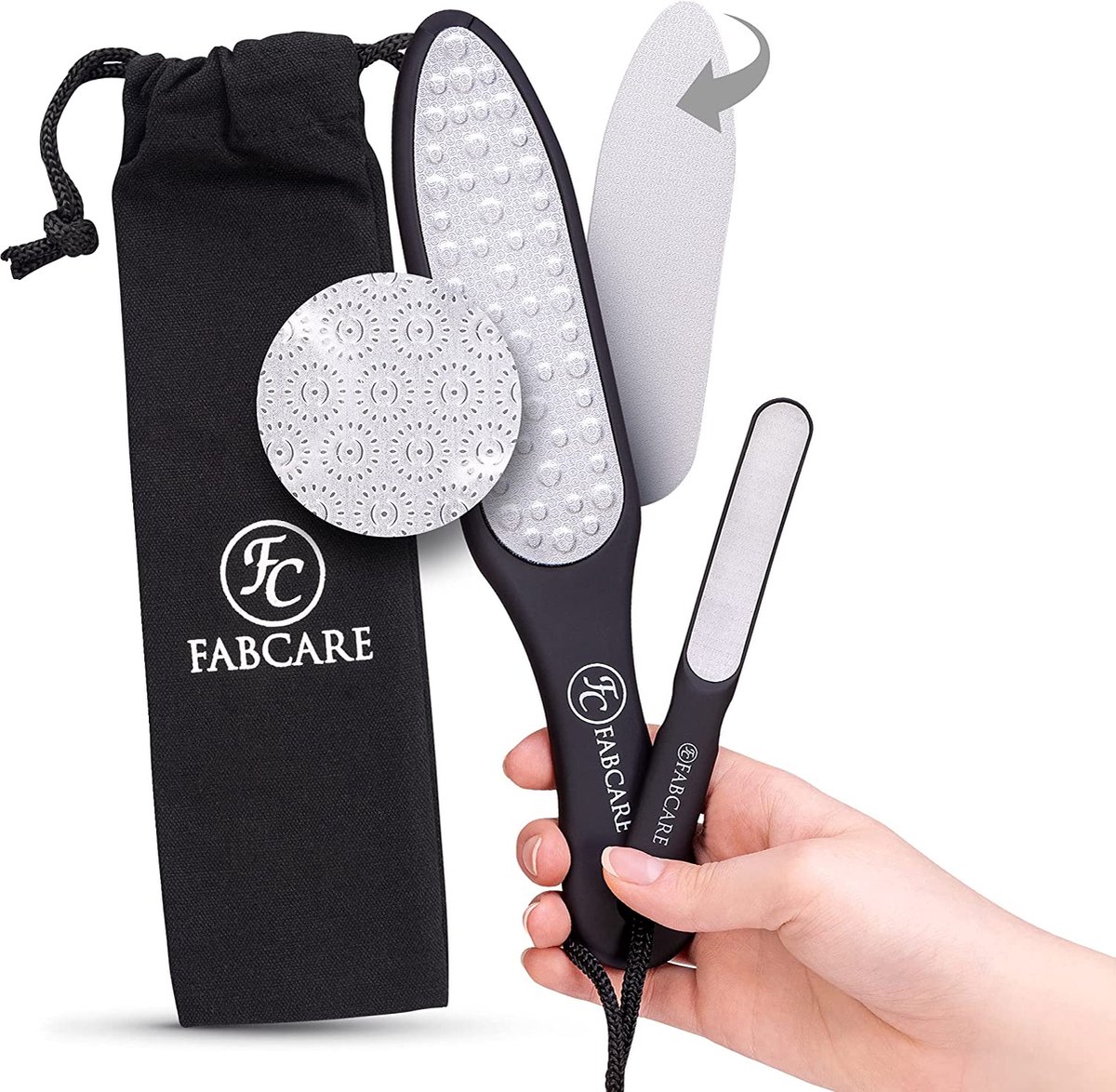 FABCARE Ensemble de râpe à callosités (5 pièces) - Nieuwe version ...