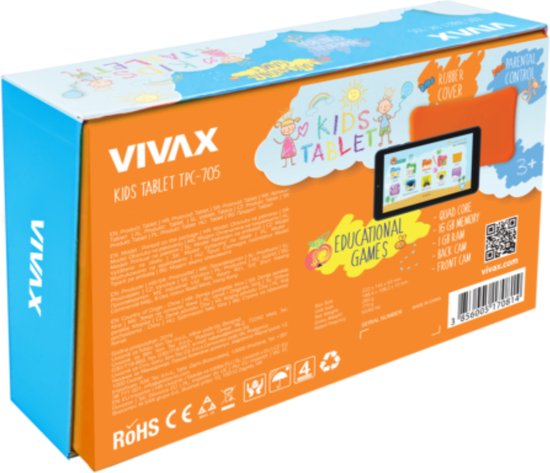 Vivax Tablet TPC-705 Kids 16GB (1GB RAM) – Kindertablet – Ouder Control ...
