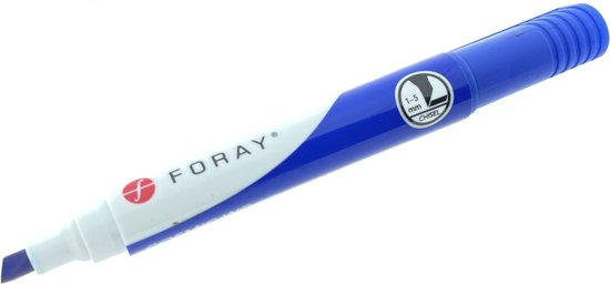 Foray Whiteboard Markers Blauw 12 stuks 1-5mm CHISEL | bol