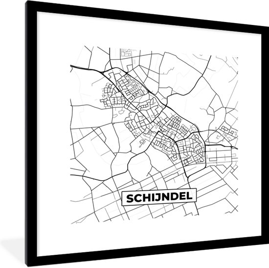 Fotolijst incl. Poster - Schijndel - Plattegrond - Kaart - Stadskaart ...
