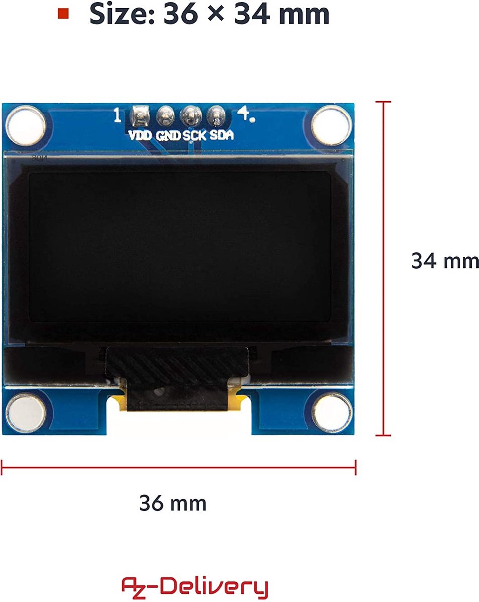 AZDelivery 3 x 1,3 inch OLED SSH1106 128 x 64 pixel I2C Display compatibel met Arduino... | bol.com