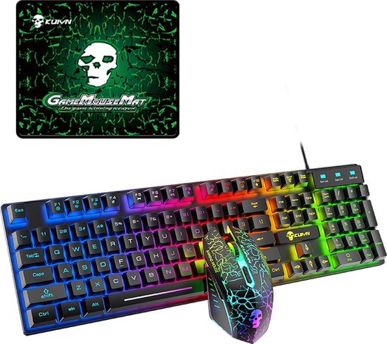 KUIYN Gaming Combo Set - Mechanische Toetsenbord & Muis -Met muismat ...
