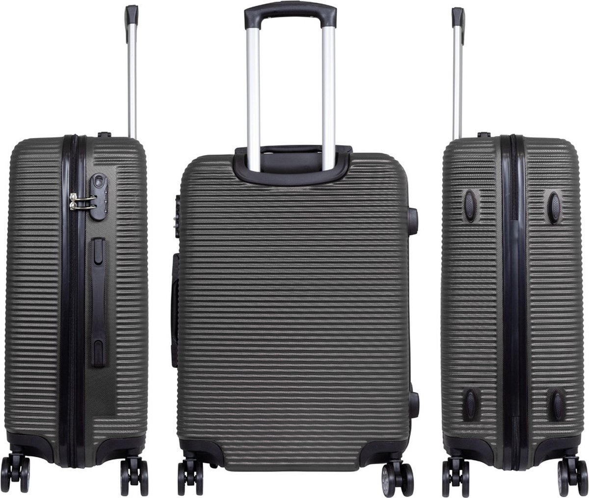 Monopol- Malaga - Ruimbagage Reiskoffer - Stevig ABS - Antraciet ...