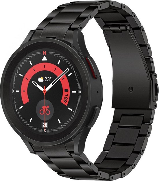 Stalen, Titanium Smartwatch bandje - Geschikt voor Samsung Galaxy Watch ...