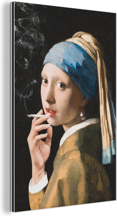 Décoration murale Métal - Aluminium - Fille à la perle - Johannes ...