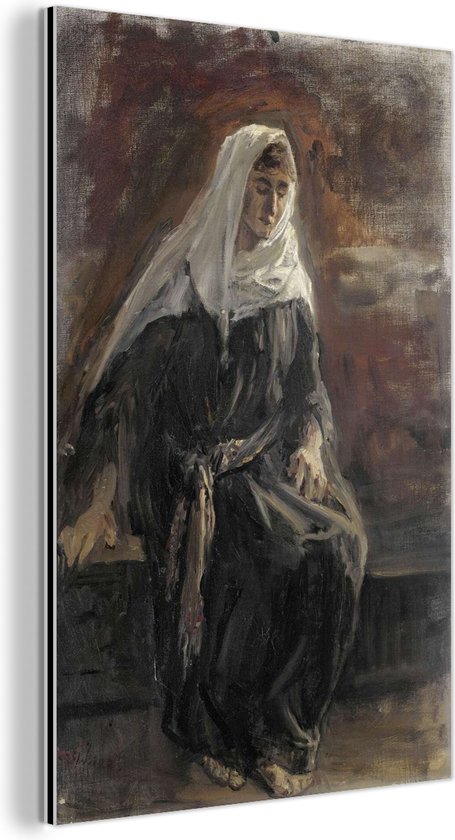 Wanddecoratie Metaal - Aluminium Schilderij - Zittende vrouw - Schilderij van Jozef... | bol.com