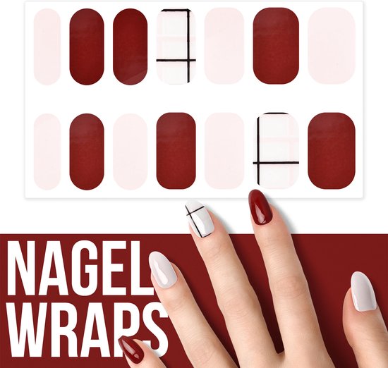 By Emily - Nagel wrap - Lines in White | 14 stickers | Nail wrap | Nail ...
