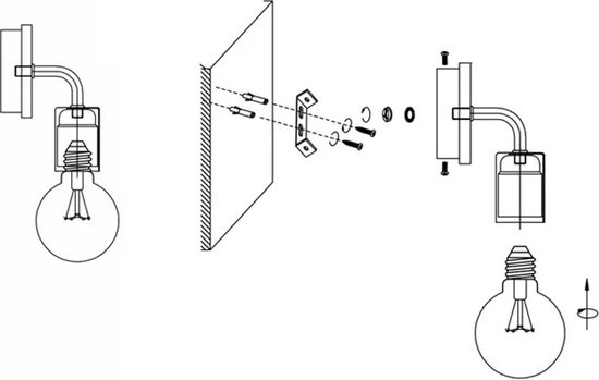 Wandlamp Zwart | 17cm | LED | E27 | Muurlamp | Bedlamp | Lamp ...