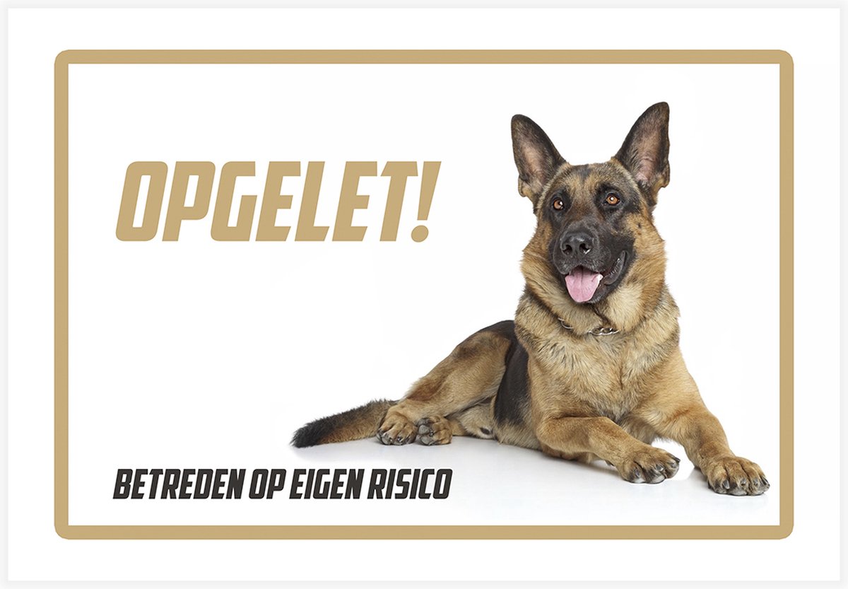 Bord | Waakbord | "Opgelet! Betreden op eigen risico" | 30 x 20 cm ...
