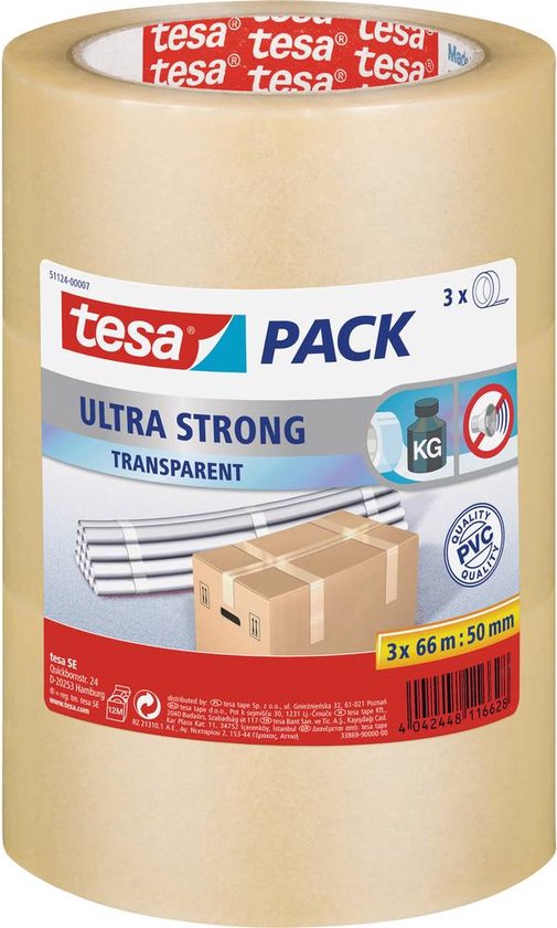 tesa ULTRA STRONG 51124-00007-01 Pakband tesapack Transparant (l x b ...