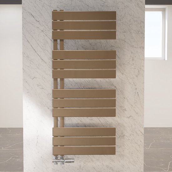 Mare 600x1150mm cappuccino designradiator badkamerradiator | bol.com