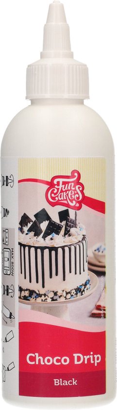 FunCakes Choco Drip - Zwart - 180g - Chocolade Taartversiering | bol