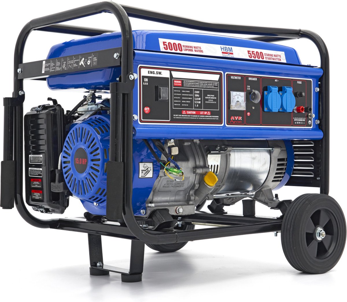 5500 Watt Generator, Aggregaat Met 420 cc Benzinemotor 2 x 230 V | bol
