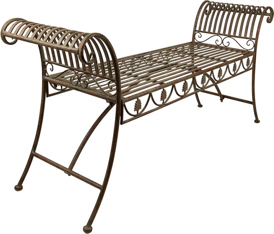 Clayre & Eef Tuinbank 142x41x66 cm Groen Ijzer Bank Buiten Bank Tuin ...