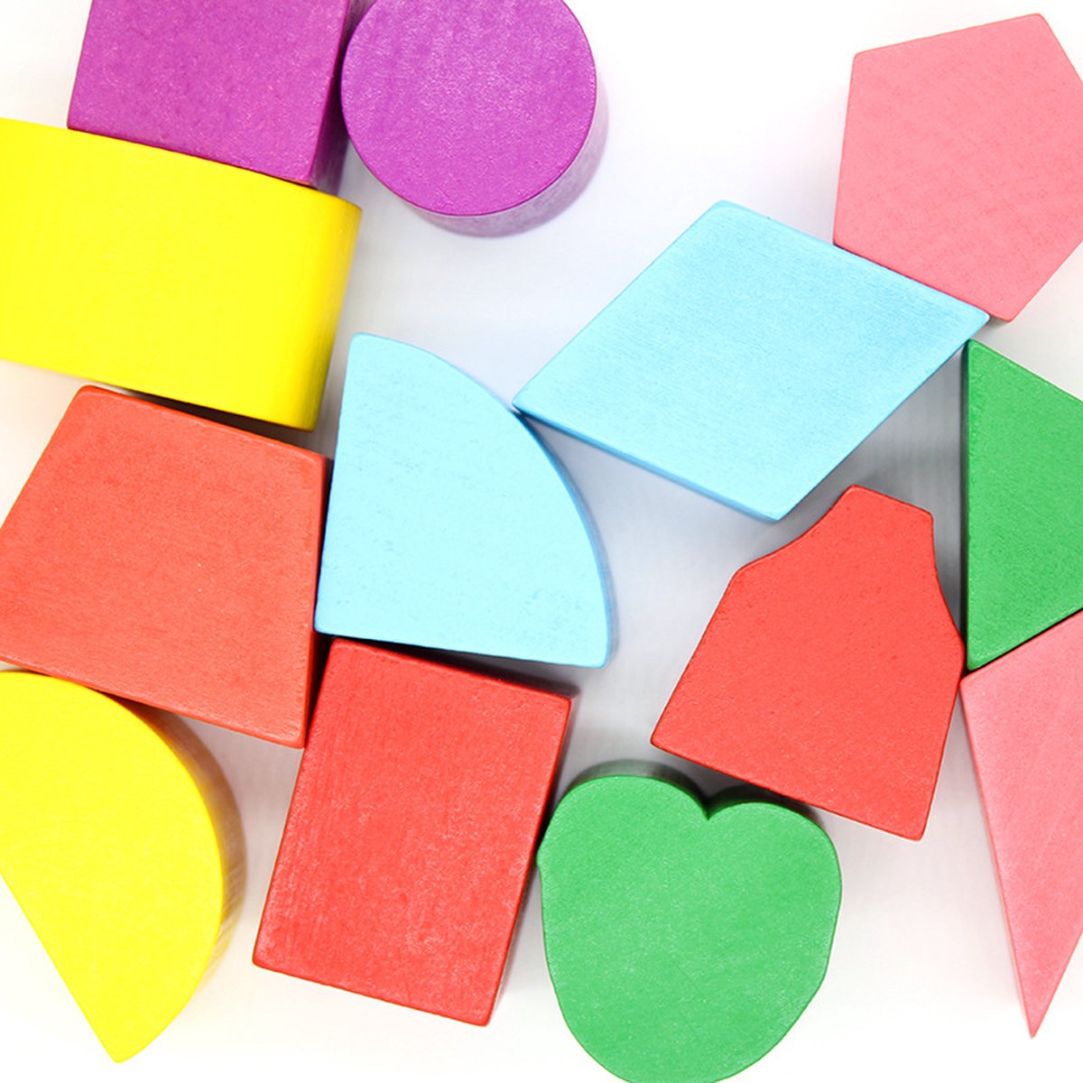 Buxibo - 15-Delige Houten Blokkendoos - Vormenstoof - Puzzel box ...