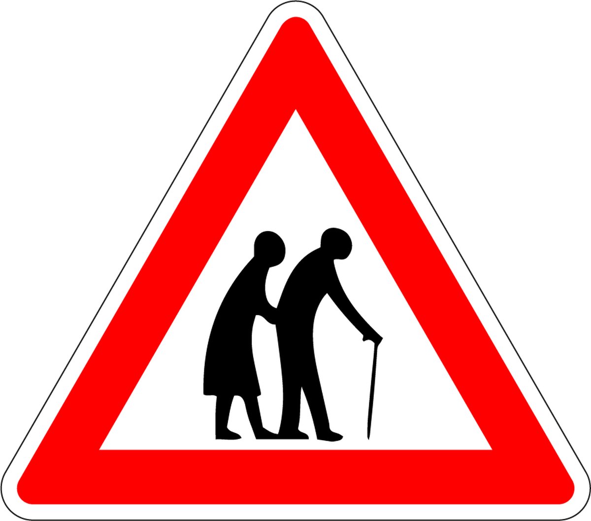 Pas op overstekende ouderen sticker 300 mm | bol