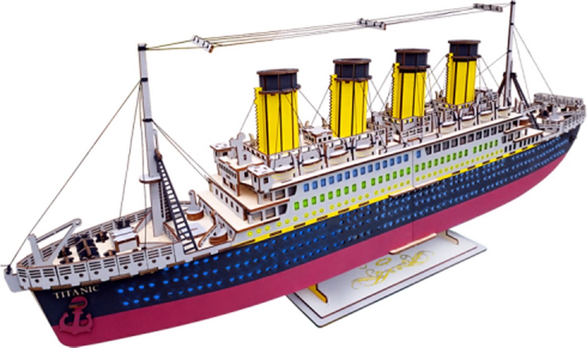 Bouwpakket Titanic Extra Large van hout- gekleurd | bol