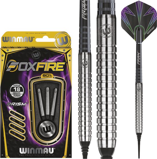 WINMAU - Foxfire Dartpijlen Professioneel - 16g Barrel/18g Full Weight ...