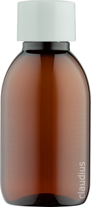 Lege plastic Fles 250 ml PET Amber bruin - met witte dop - set van 10 ...