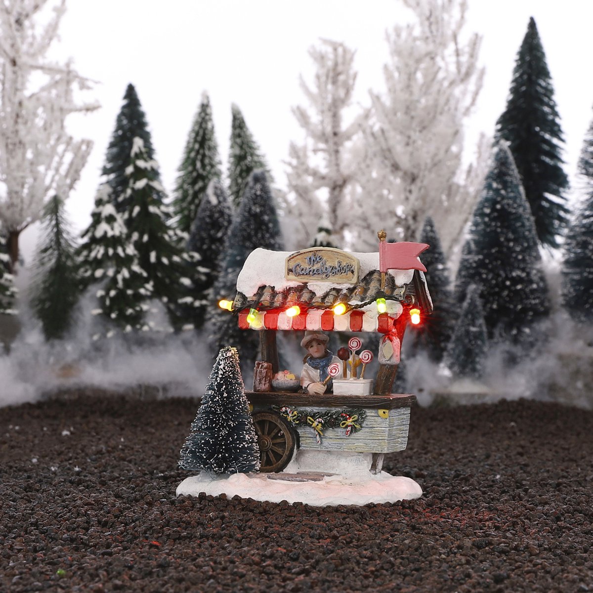 Luville Kerstdorp Miniatuur Snoepkraampje L9 5 X B8 X H10 Cm