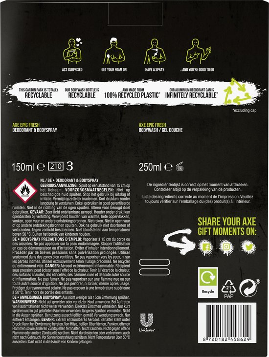 Axe Epic Fresh Duo Set - 150ml + 250ml - Cadeau voor man | bol