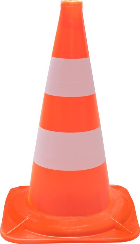 Fluor Oranje Pion - 50cm hoog - PVC - pionnen - verkeerskegel | bol
