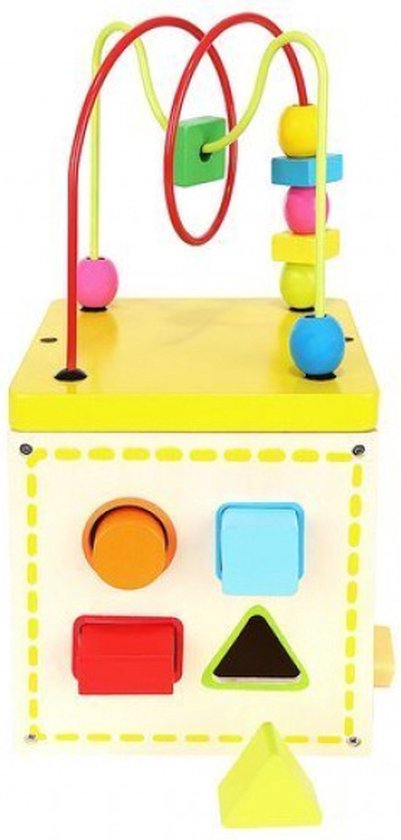 Activiteiten Kubus - Peuter Speelgoed - Educatief - Hout - Kralen ...