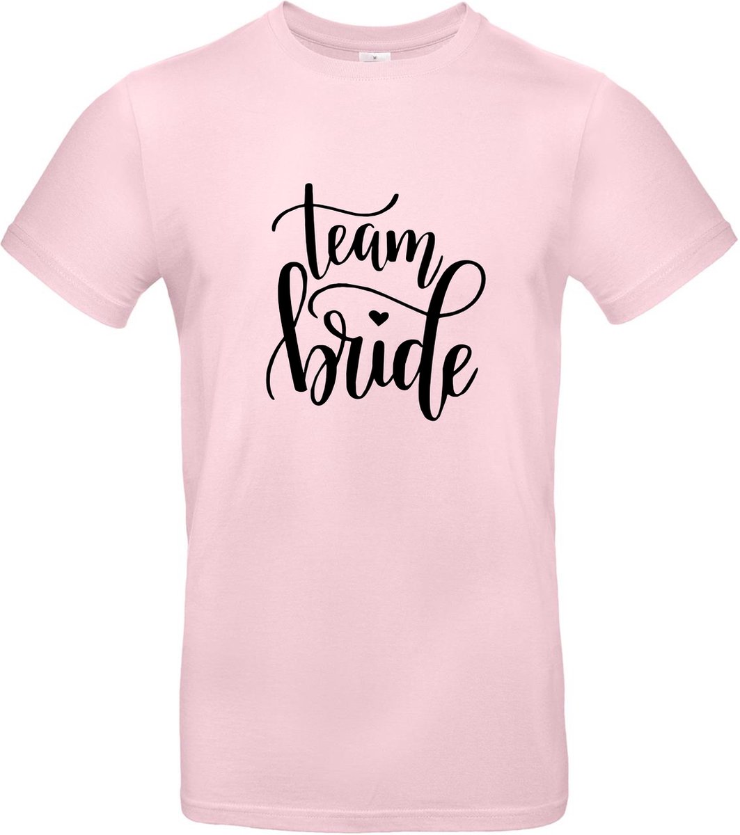 Vrijgezellenfeest Vrouw - Team Bride - T-shirt Pink - Maat XL - Bride ...