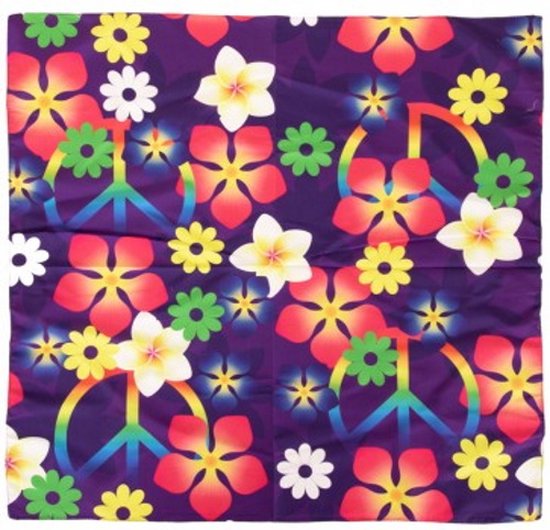 Bandana flower power print 70x70cm | bol.com