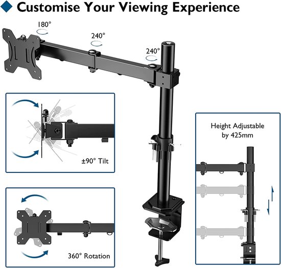 Monitor arm voor laptop scherm - Laptop Standaard – Monitorbeugel ...