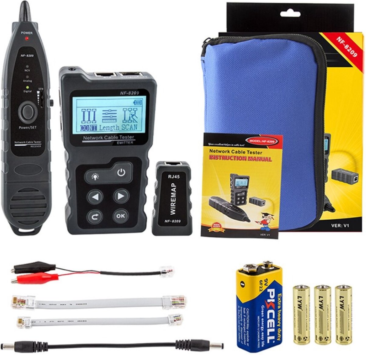 Netwerk Kabeltester met Draadzoeker - Kabelzoeker - UTP Tester - RJ45 ...