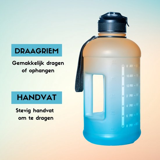 Quality Needz - Bidon - 2 Liter - Bidon Met Rietje - Stevig Handvat ...