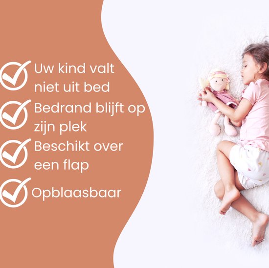 Thuiser Opblaasbare Bedrand met Flap - 120CM - Bedhekje - Bedhek ...