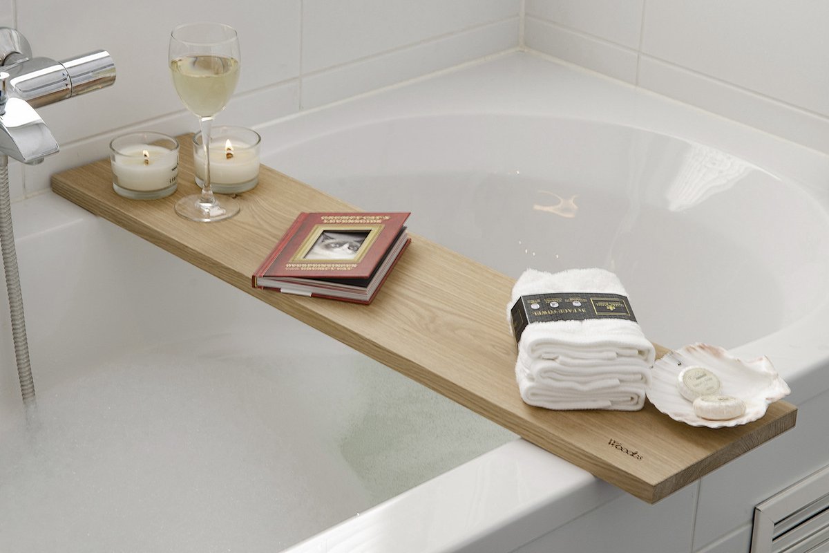 Badplank hout 95cm - Eiken Naturel - Badplank voor in bad - Badkamer ...