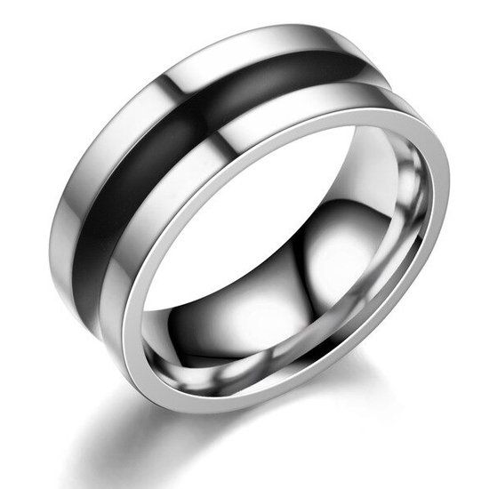 Black Belt Ring - Zilver Kleurig - 18 - 22mm - Ringen Mannen - Ring ...