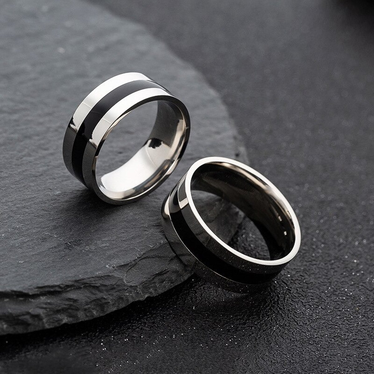Black Belt Ring - Zilver Kleurig - 18 - 22mm - Ringen Mannen - Ring ...