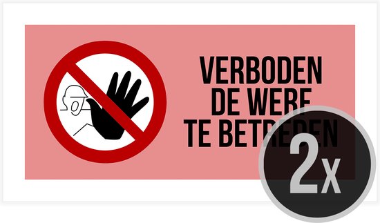Pictogram Polystyreen | "Verboden de werf te betreden" | 30 x 15 cm ...