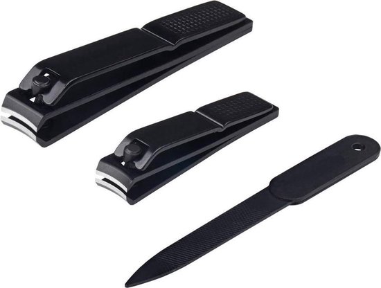 Nagelknip en Nagelvijl Set 3 Stuks - Manicure en Pedicure - Zwart - van ...
