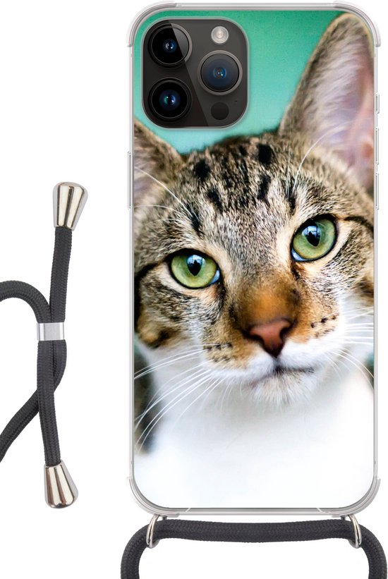 Geschikt voor Apple iPhone 14 Pro Max - Crossbody Case - Kat - Potret ...