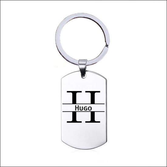 Sleutelhanger RVS Met Naam - Hugo | bol.com