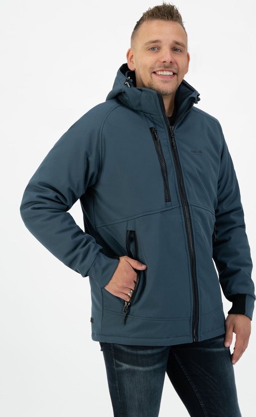Kjelvik heren winterjas - winter softshell jas - Rebel - blauw - maat S ...