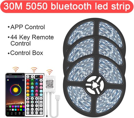 ColorRGB, LED RGB-striplicht, APP-bediening Kleur veranderende LED SMD ...