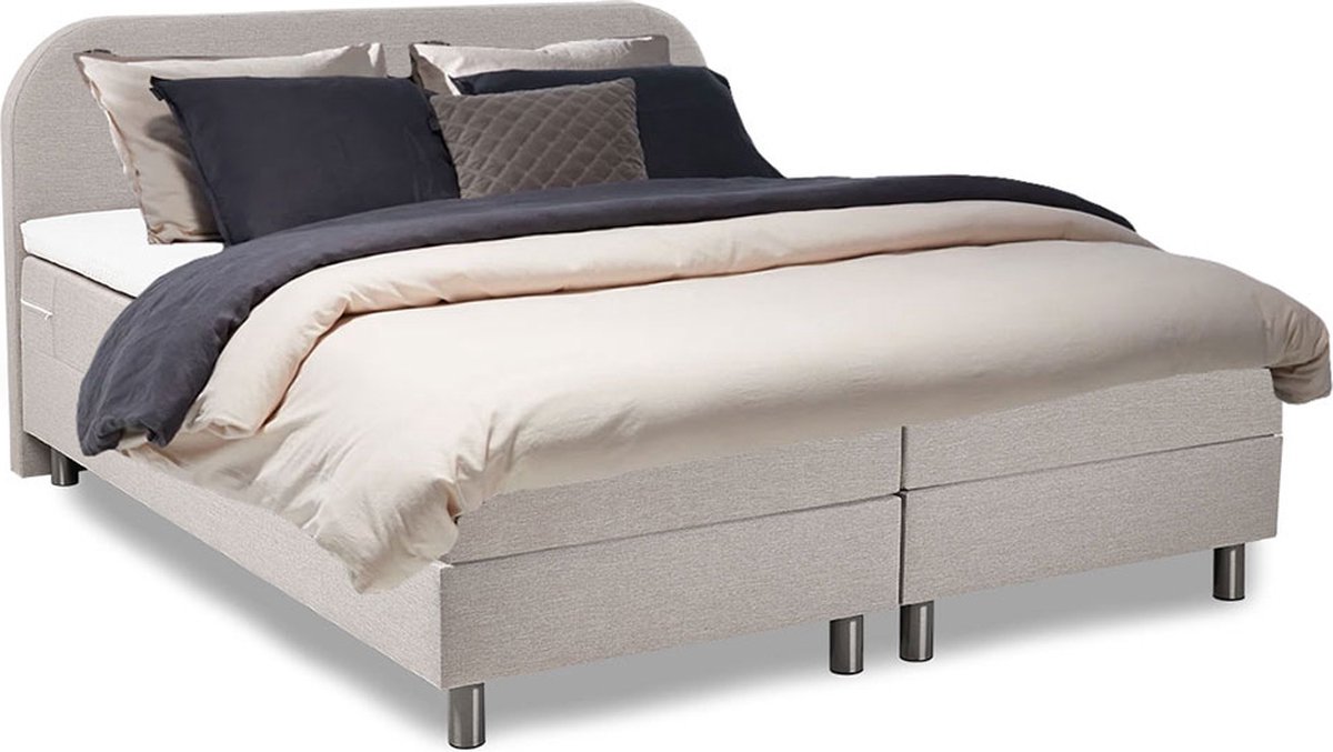 SleepProfit Modern Boxspring 140x210 | Rond Beige | pocketvering matras ...