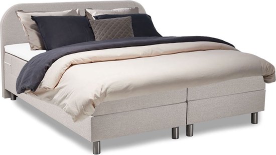 SleepProfit Modern Boxspring 140x210 | Rond Beige | pocketvering matras ...