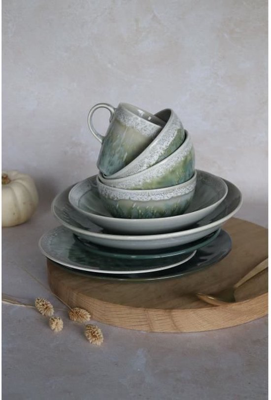 NOVASTYL - Jade - Set de 6 assiettes creuses - Ø21 cm - Porcelaine ...