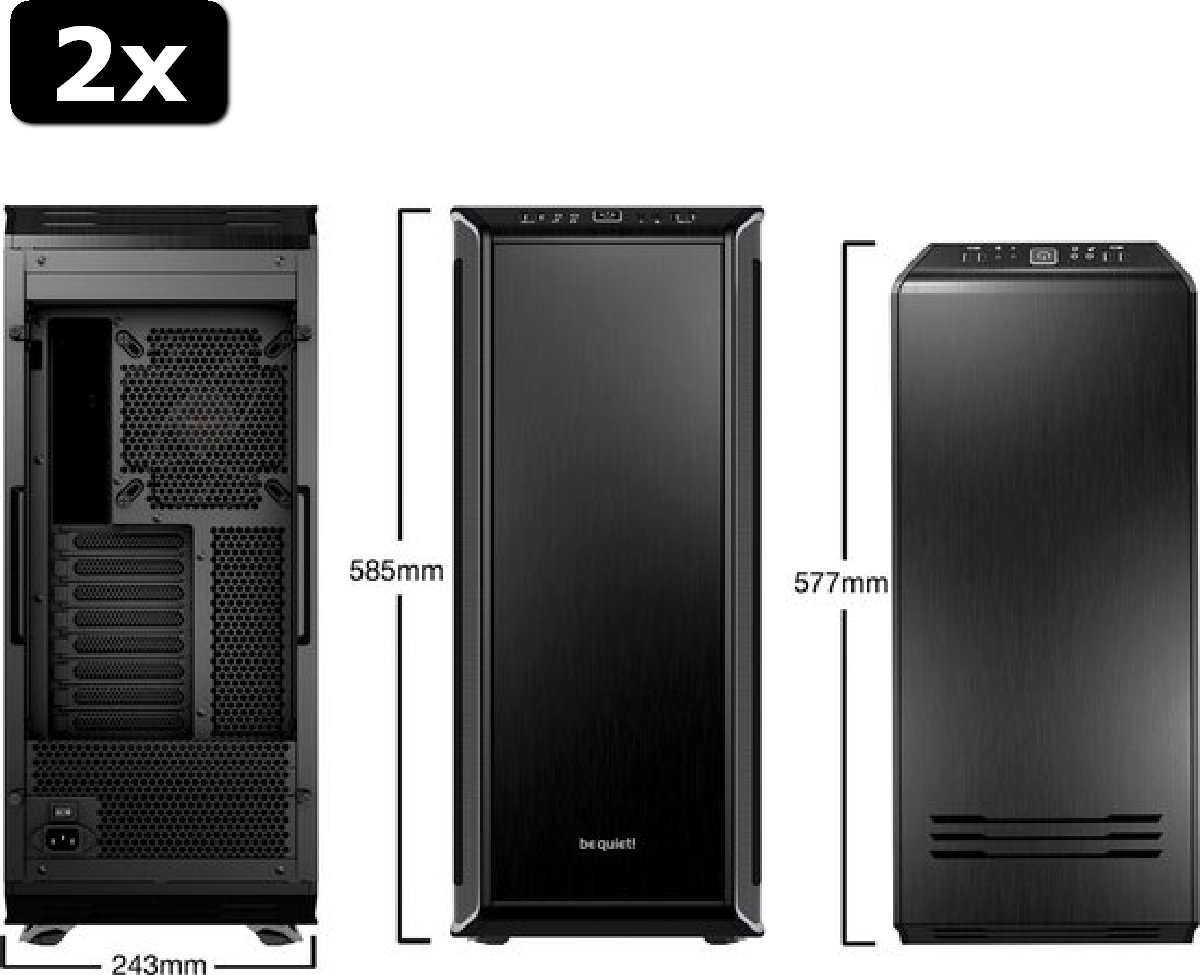 2x Be Quiet! Dark Base 900 - Zilver/Zwart | bol.com