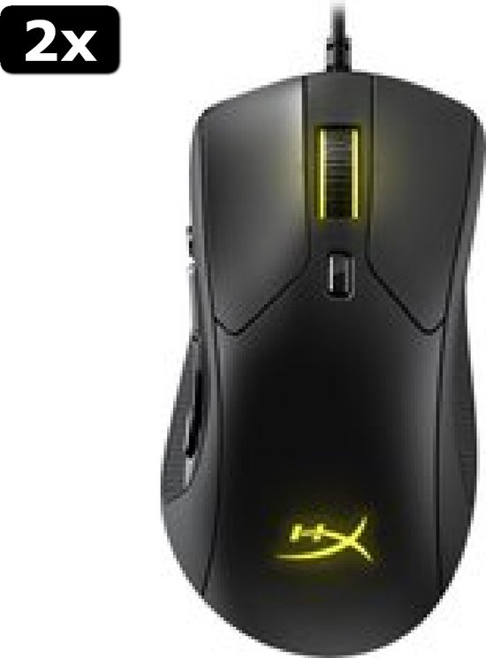 2x HyperX Pulsefire Raid RGB Gaming Muis - 16000 DPI - Zwart | bol.com