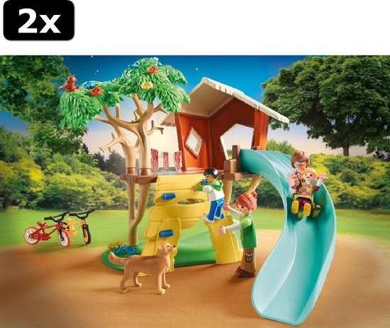 2x Playmobil Family Fun PROMO Avonturen boomhut met glijbaan - 71001 ...