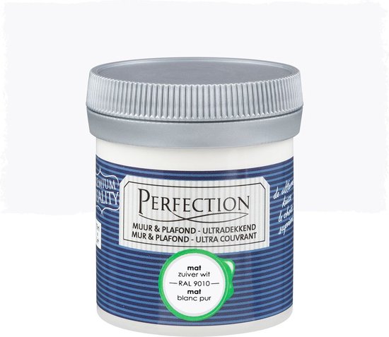 Perfection Muur & Plafondverf - Mat - Kleurtester - 75ml - RAL 9010 ...