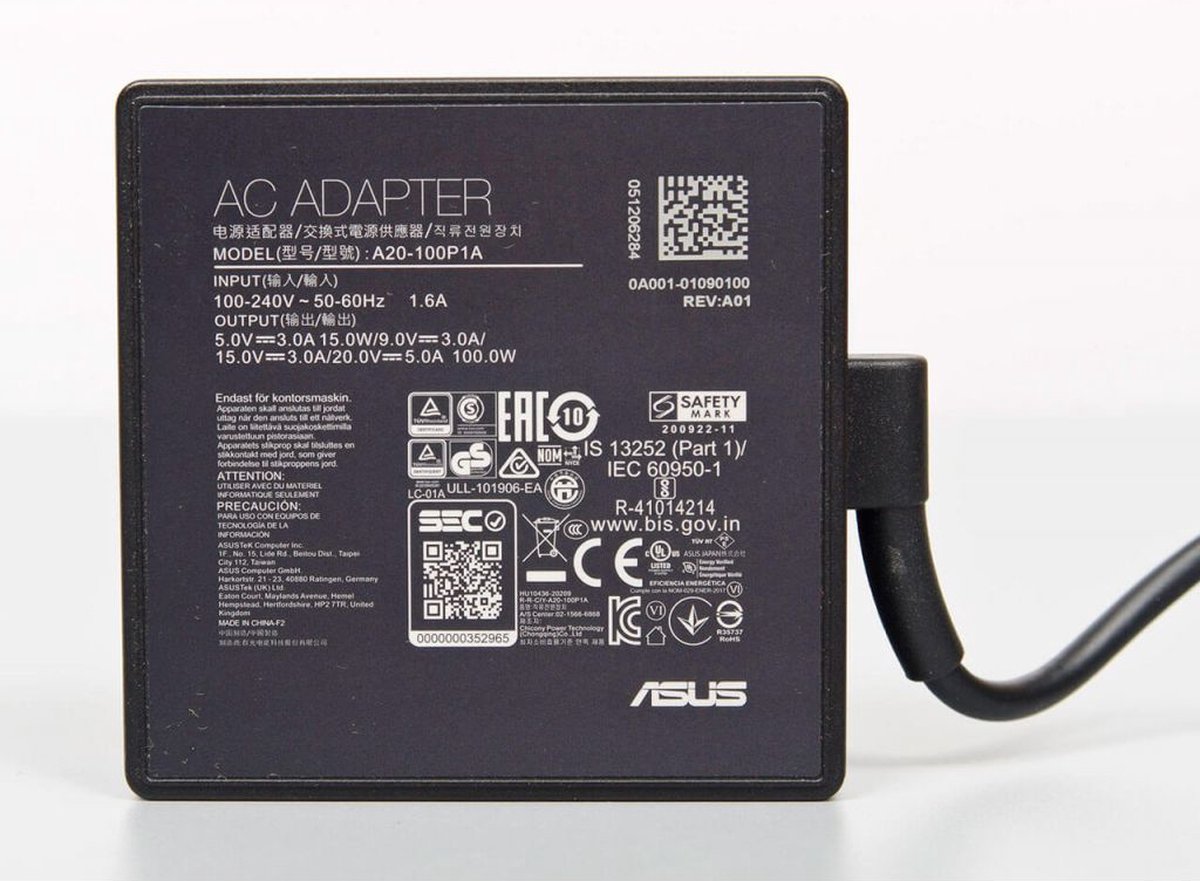 ASUS 0A001-01090100, Notebook, Binnen, 100 - 240 V, 50 - 60 Hz, 100 W ...